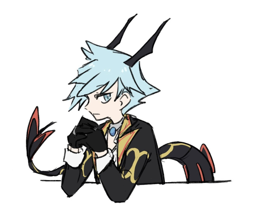 Safebooru - alternate color blue eyes blue hair horns official ...