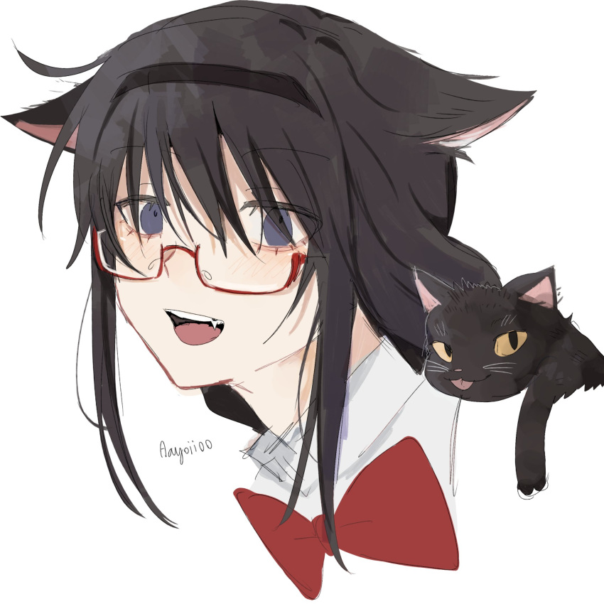 Safebooru - akemi homura amy (madoka magica) animal animal ears artist ...