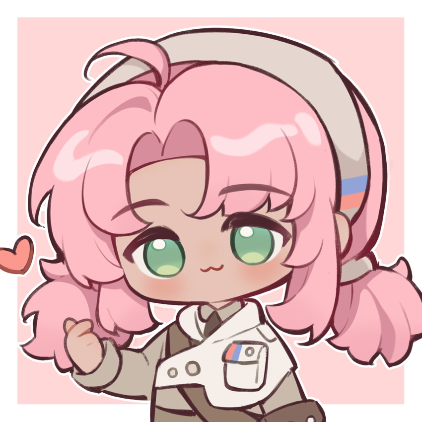 Safebooru - 1girl :3 ahoge ai chi guobaoyou border chibi collared shirt ...