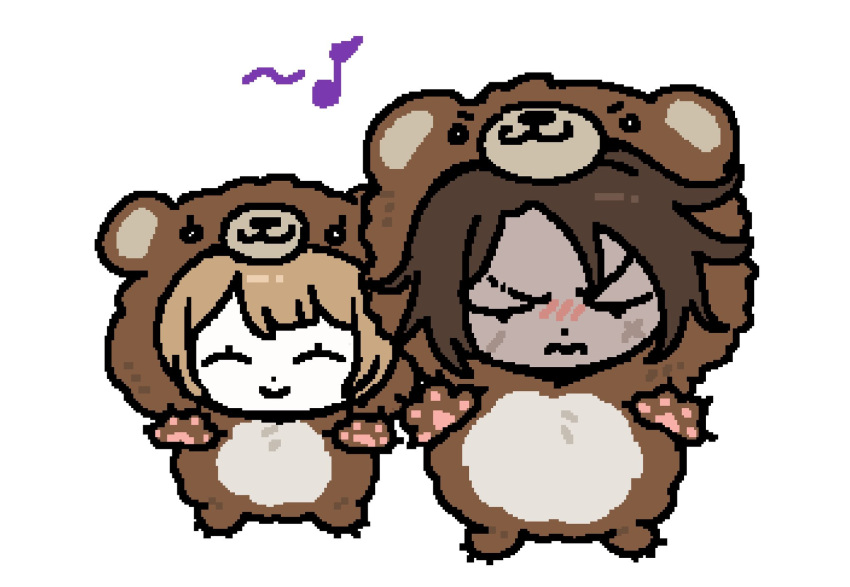 Safebooru - 1boy 1girl animal costume bear costume brown hair catherine ...
