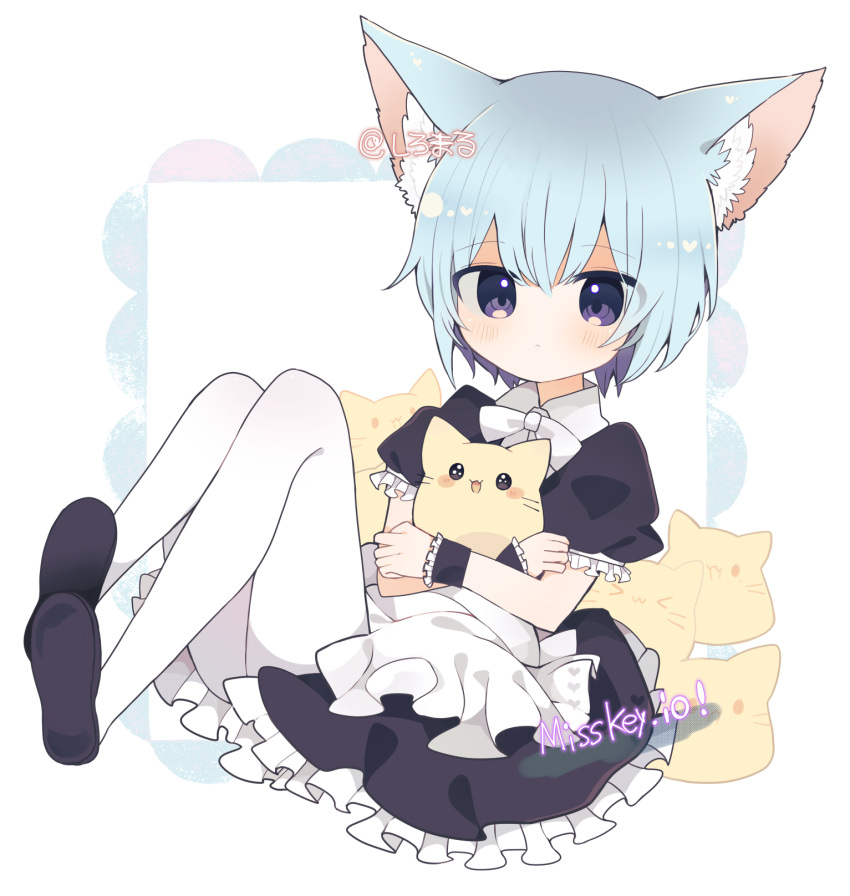 Safebooru - 1boy animal ear fluff animal ears black footwear blob (google) blobcat blue hair ...