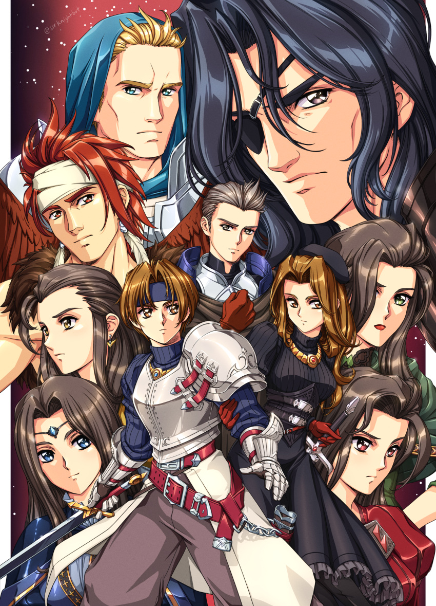 Safebooru - 5boys 5girls absurdres armor blue hair brown hair canopus ...