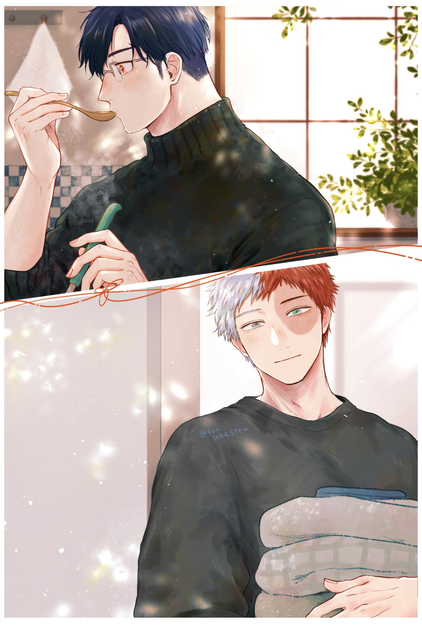 Safebooru - 2boys absurdres black hair black shirt boku no hero ...