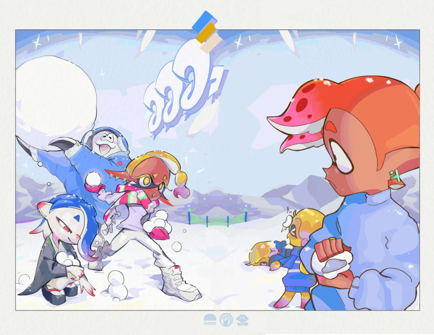 Safebooru - 2boys 4girls baker (splatoon) big man (splatoon) blonde ...