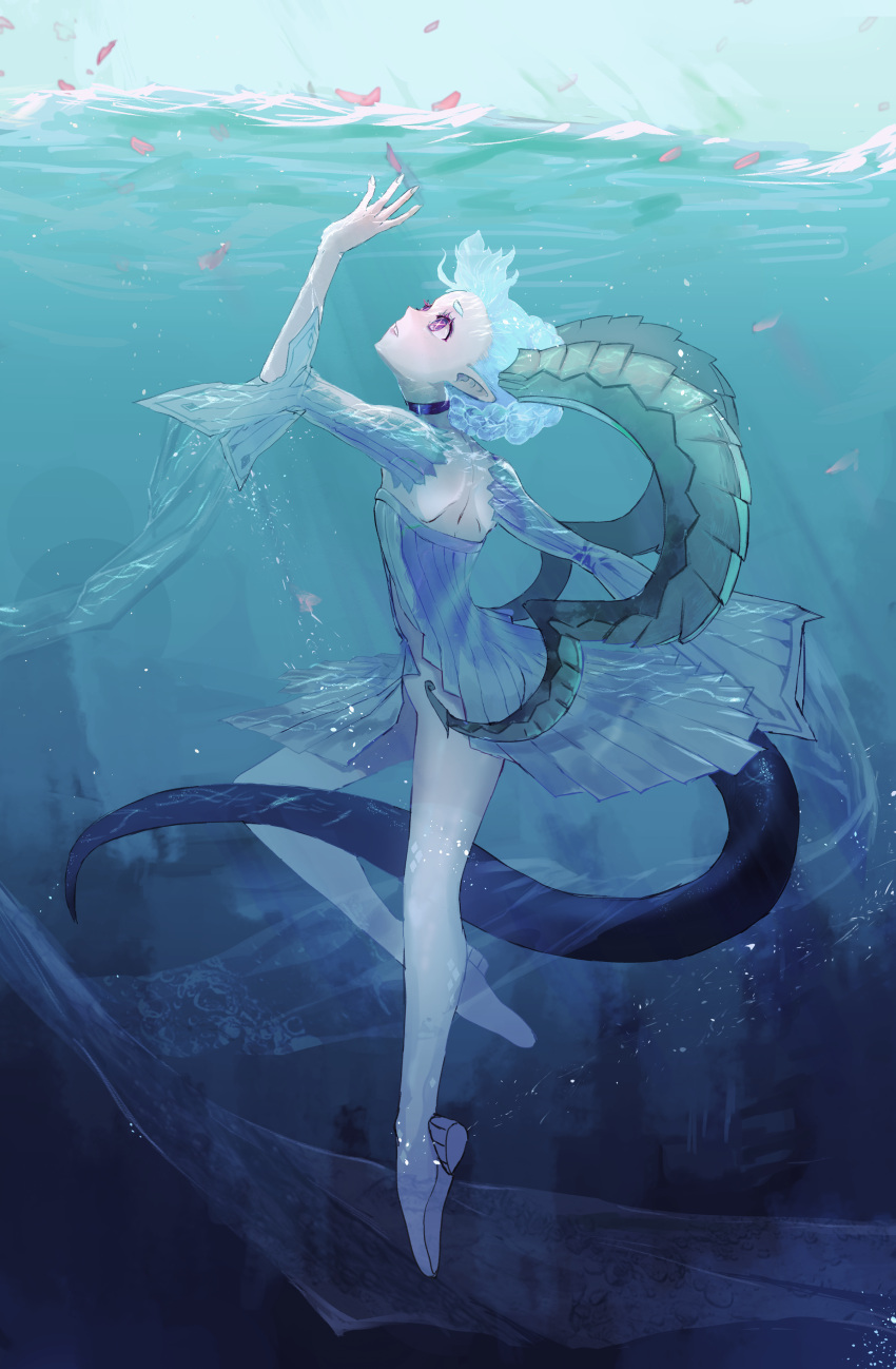 Safebooru 1girl Absurdres Ballet Slippers Blue Dress Dragon Girl 7347