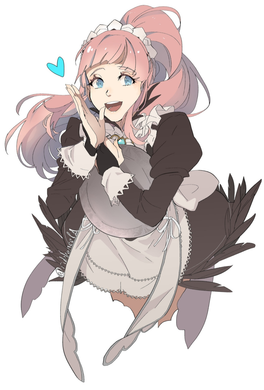 Safebooru - 1girl apron bib collar black feathers blue eyes feather ...