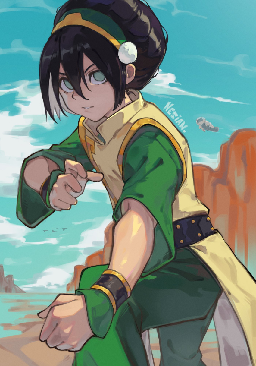 Safebooru - 1girl appa artist name avatar: the last airbender avatar legends black hair blind ...
