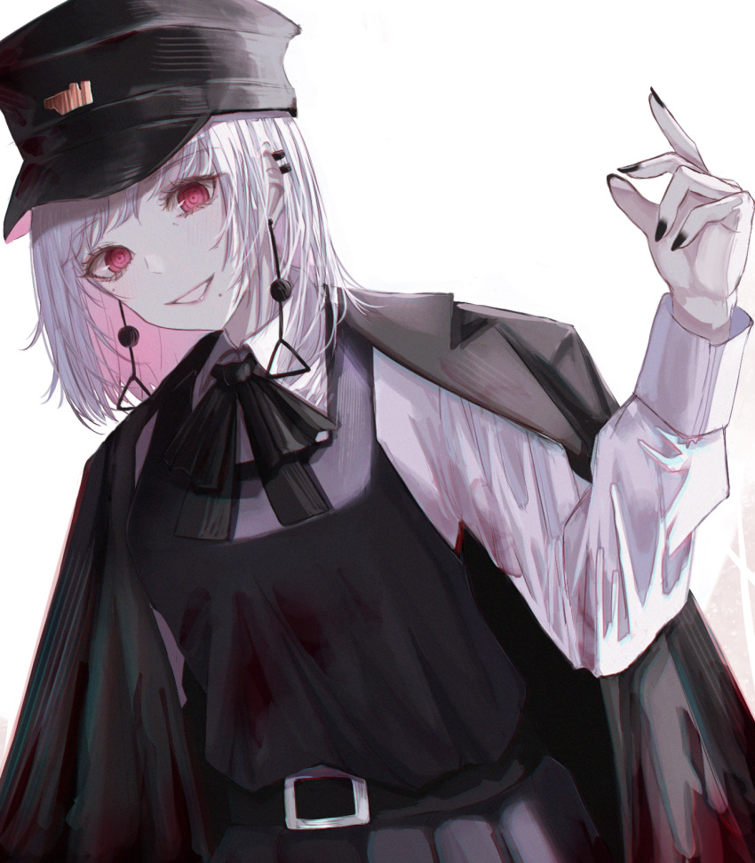 Safebooru - 1girl black coat black dress black hat black nails black ribbon celly (mogmog 99 ...