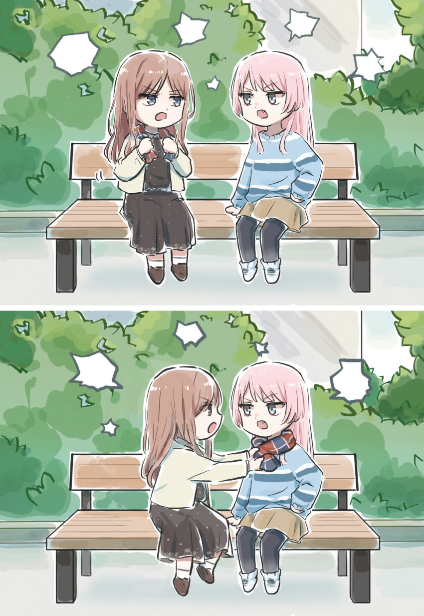 Safebooru - 2girls angry bang dream! bang dream! it's mygo!!!!! bench black jacket black ...