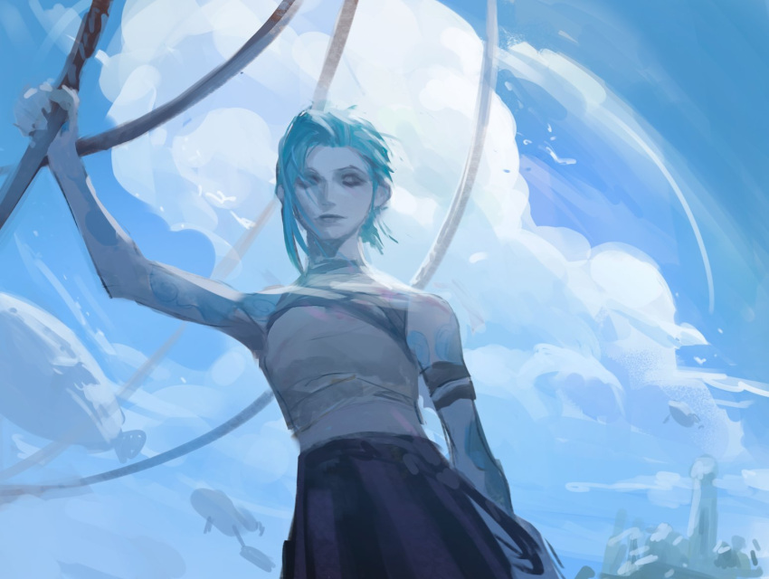 Safebooru - 1girl arcane: league of legends arcane jinx arm tattoo ...