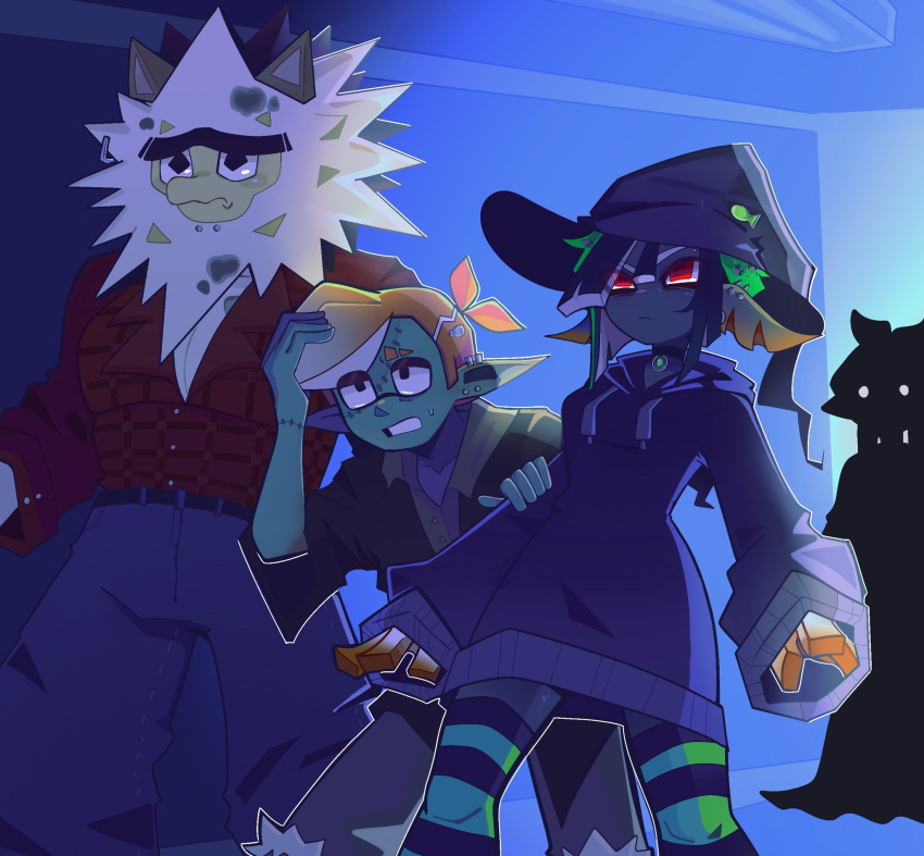 Safebooru - 1girl 3boys baker (splatoon) black hair black shirt black ...