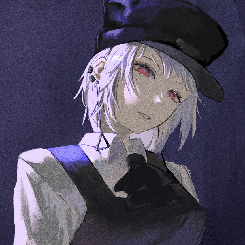 Safebooru - 1girl absurdres black dress black hat black ribbon capybara (trafficcone09) chainsaw ...