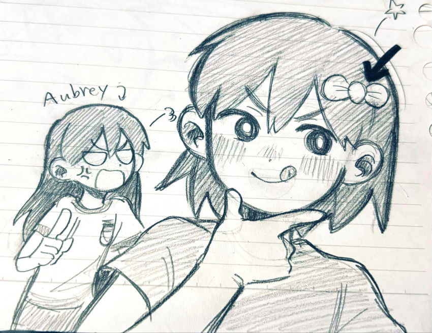 Safebooru - 1boy 1girl anger vein angry aubrey (faraway) (omori) aubrey ...