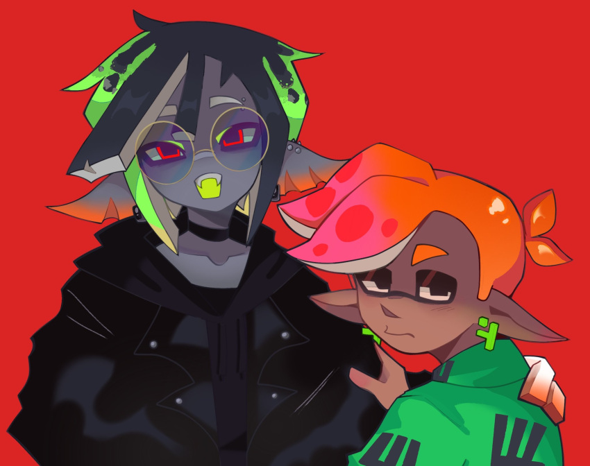 Safebooru - 1boy 1girl baker (splatoon) black choker black hair black ...