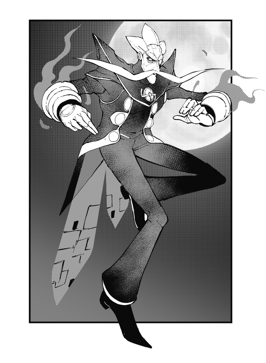 Safebooru - 1boy aron (kid icarus) facial hair gloves greyscale highres ...