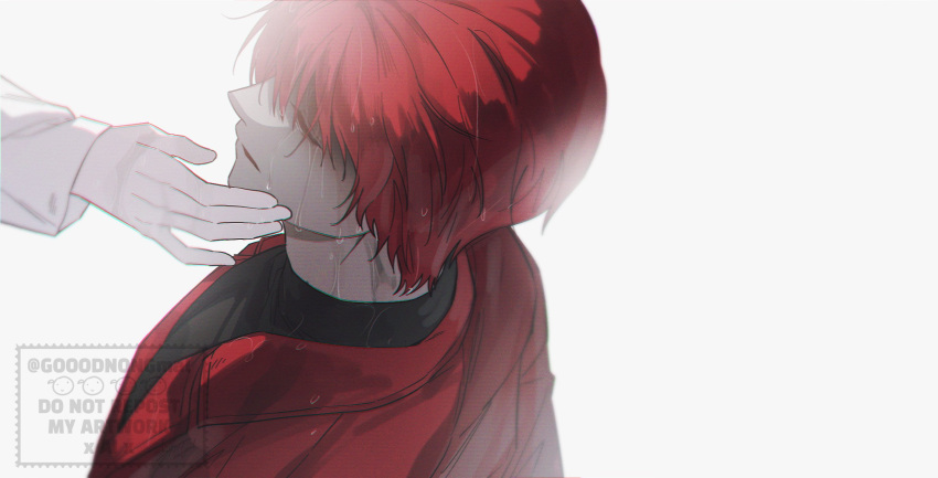 Safebooru - 1boy 1girl closed eyes coat commentary facing to the side ...