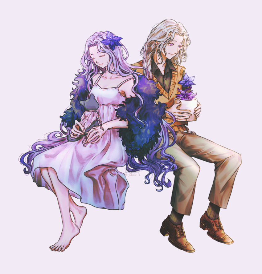 Safebooru - 1boy 1girl alternate costume animal barefoot black cat cat closed mouth collarbone ...