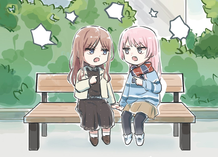 Safebooru - 2girls angry bang dream! bang dream! it's mygo!!!!! bench black jacket black ...