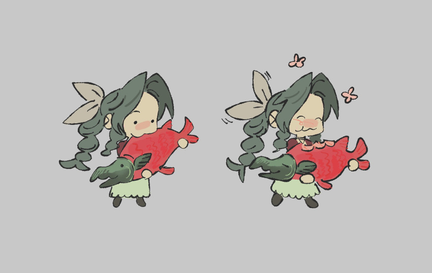 Safebooru - 1girl :3 aerith gainsborough animal braid braided ponytail ...