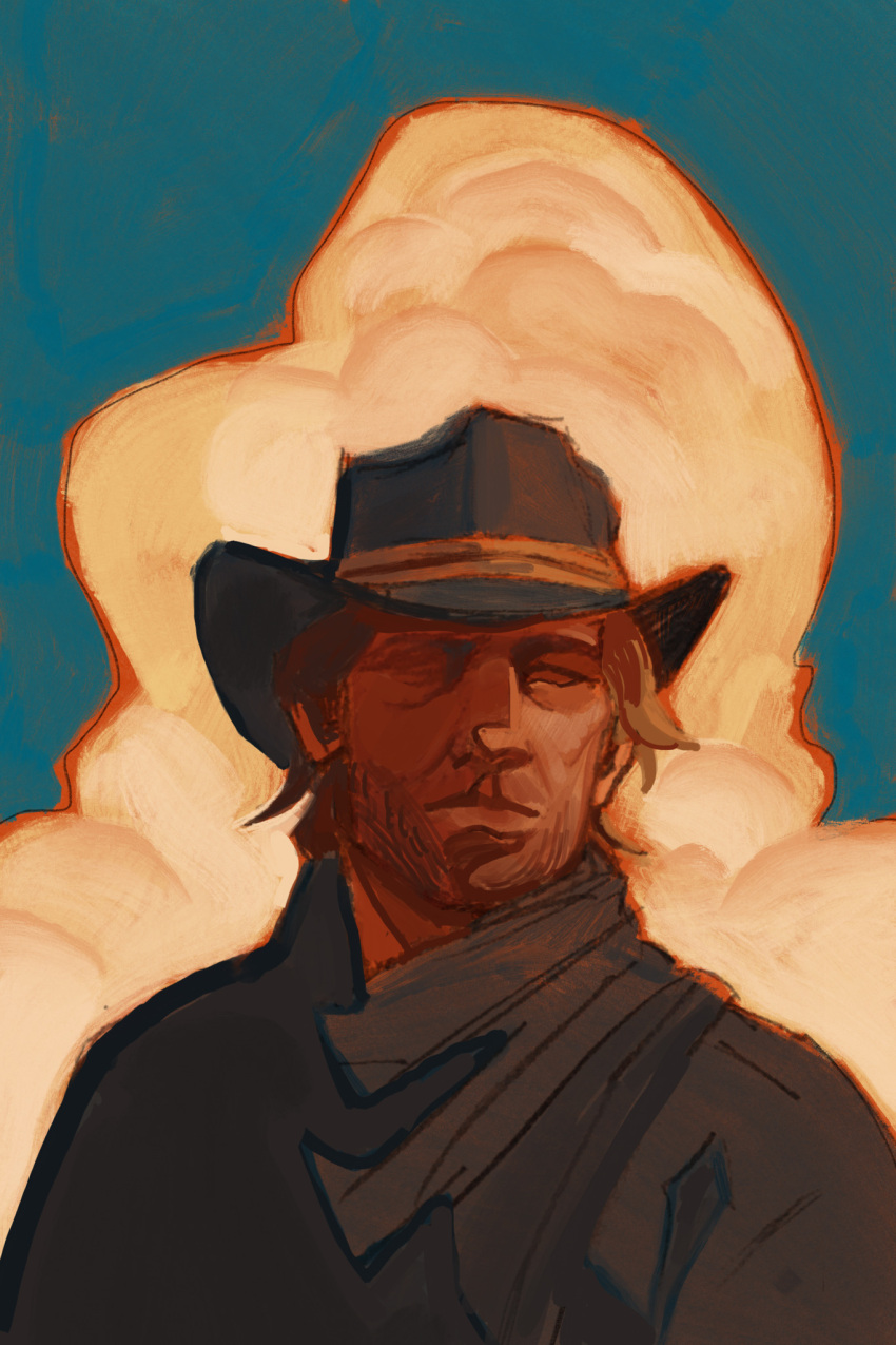 Safebooru - 1boy arthur morgan beard cowboy facial hair ghostember ...