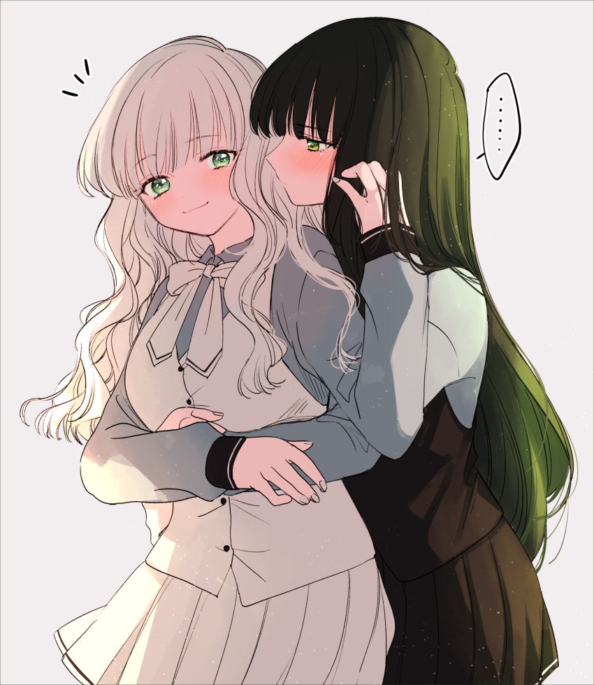 Safebooru - ... 2girls amane (7783) black skirt black vest bow bowtie closed mouth commentary ...