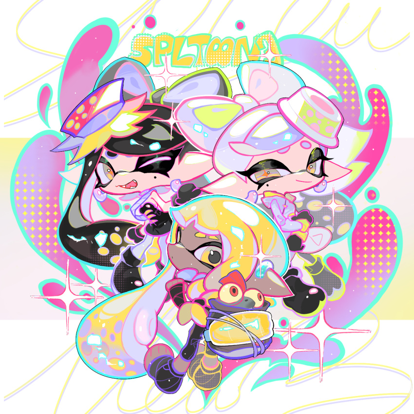 Safebooru - 3girls agent 3 (splatoon 3) backpack bag bandaged arm ...