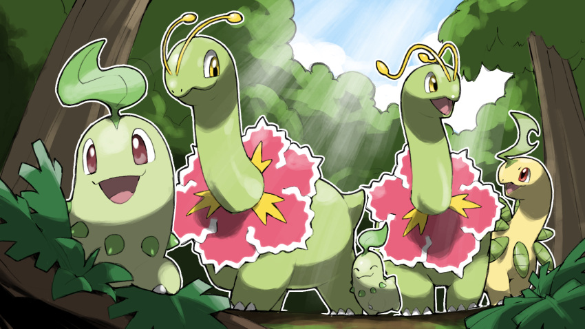 Safebooru - antennae bayleef blacknirrow chikorita closed mouth ...