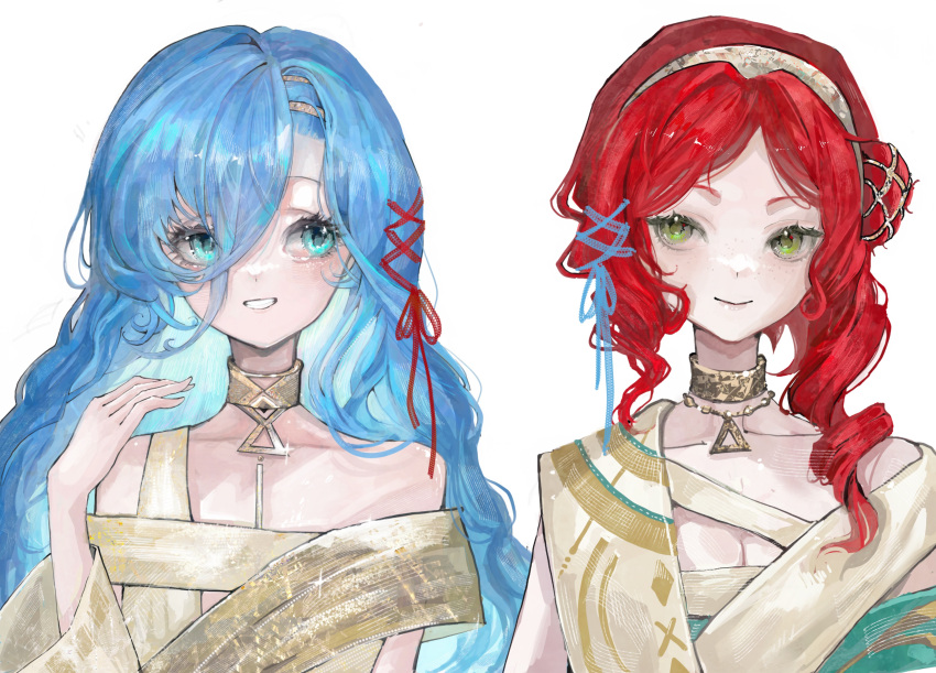 Safebooru - 2girls 37 (reverse:1999) absurdres ancient greek clothes bare shoulders blue eyes ...