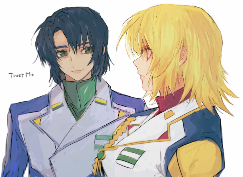 Safebooru - 1boy 1girl athrun zala blonde hair blue hair cagalli yula ...