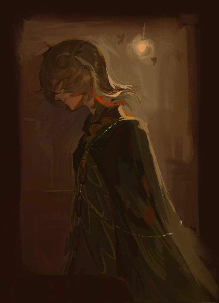 Safebooru - 1boy border brown border brown hair brown theme bug ...