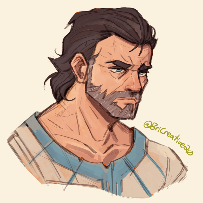 Safebooru - 1boy arcane: league of legends artist name beard blue eyes ...