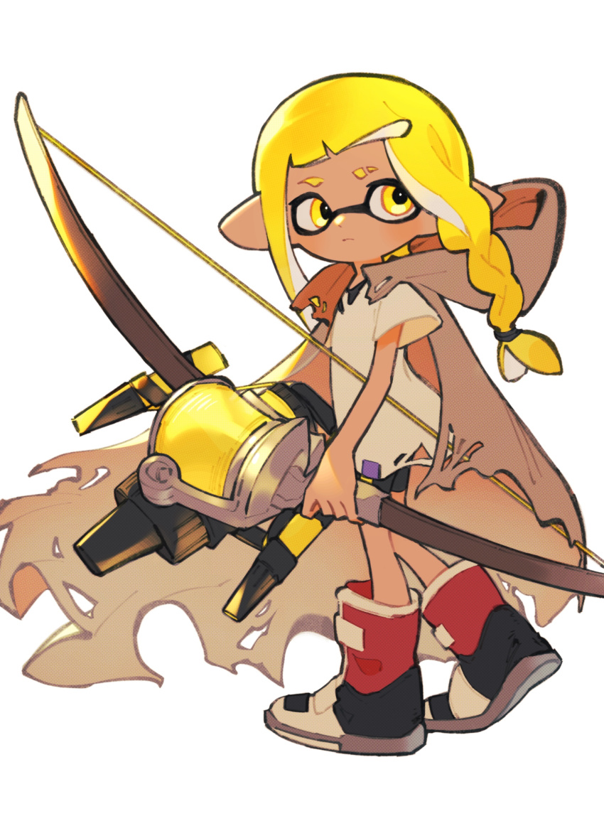 Safebooru - 1girl absurdres agent 3 (splatoon 3) black footwear black shorts blonde hair boots ...
