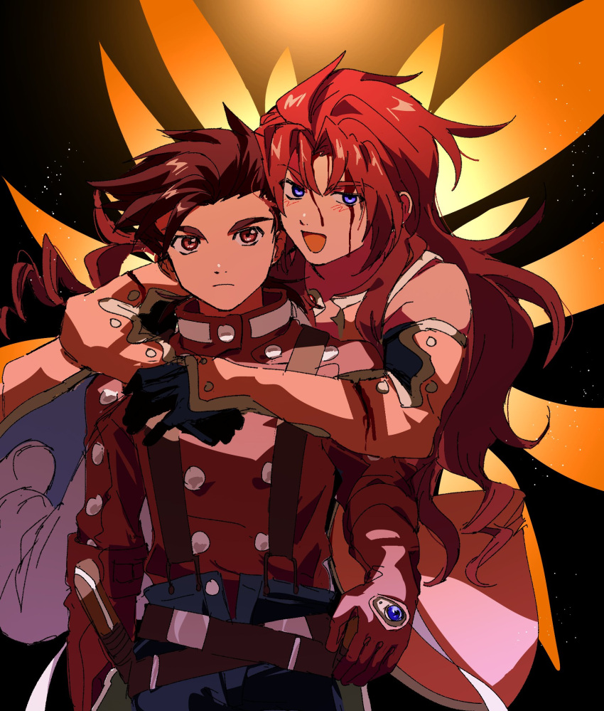 Safebooru - aemono (lemolemo lmn) black pants blood blood on face blue eyes blush brown eyes ...