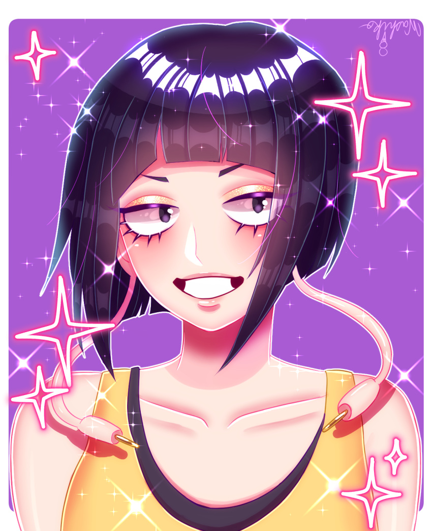 Safebooru - 1girl audio jack black eyes black hair black undershirt ...