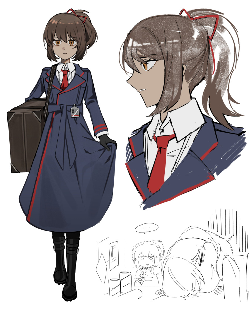 Safebooru - 1boy 1girl absurdres asdf1211950 aseah (project moon) belt black footwear blue belt ...