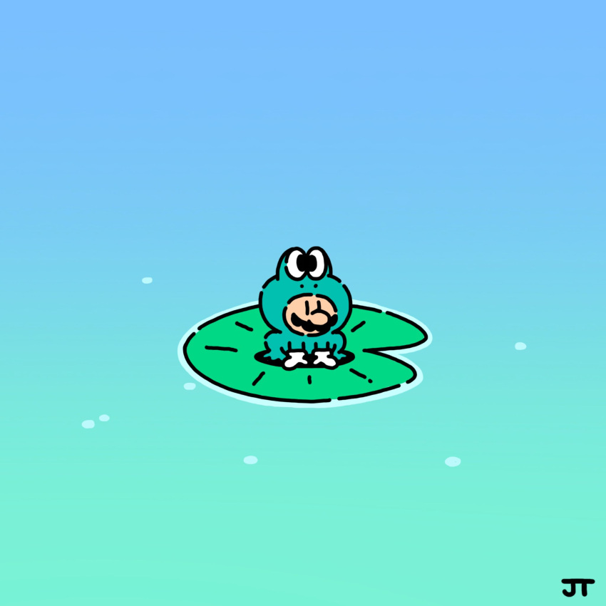 Safebooru - 1boy animal costume animal hood blue background chibi chibi ...