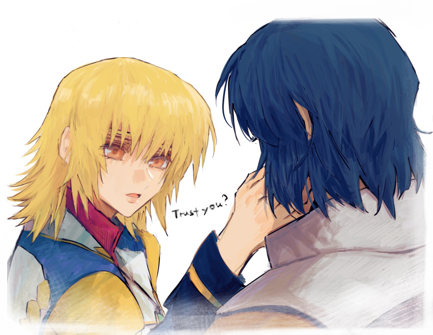 Safebooru - 1boy 1girl athrun zala blonde hair blue hair cagalli yula ...