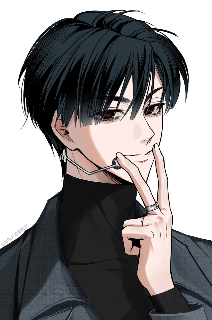 Safebooru - 1boy 52067299 absurdres alien stage black eyes black hair black jacket black shirt ...