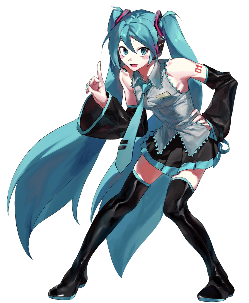 Safebooru - 1girl aa kabeuchi absurdres aqua eyes aqua hair aqua nails aqua necktie black ...