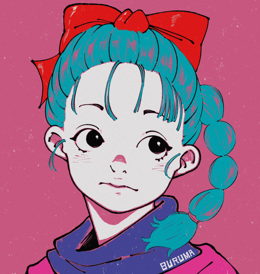 Safebooru - 1girl blue hair bow bulma character name closed mouth ...