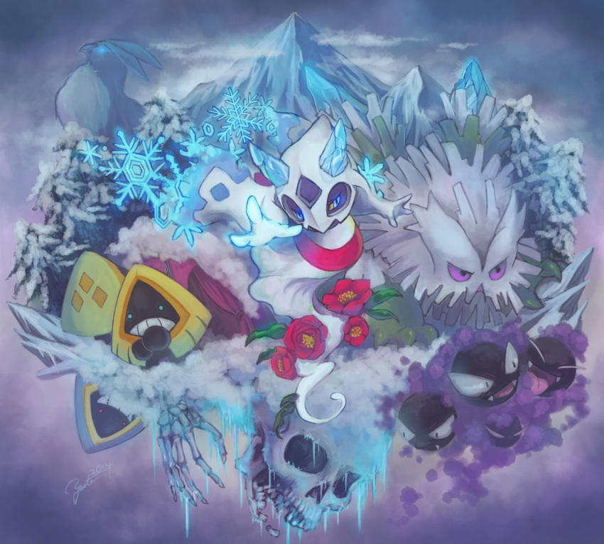 Safebooru - abomasnow articuno blue eyes camellia colored smoke ...