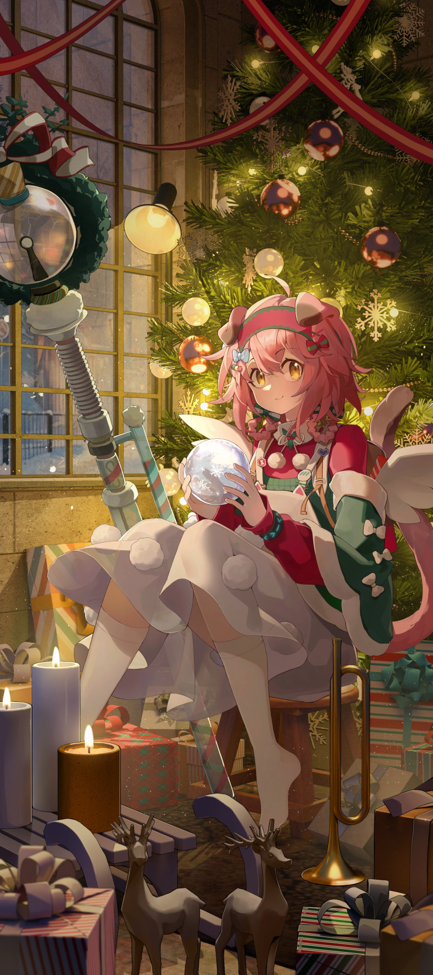 Safebooru - absurdres ahoge animal ears apron arknights bow bugle ...