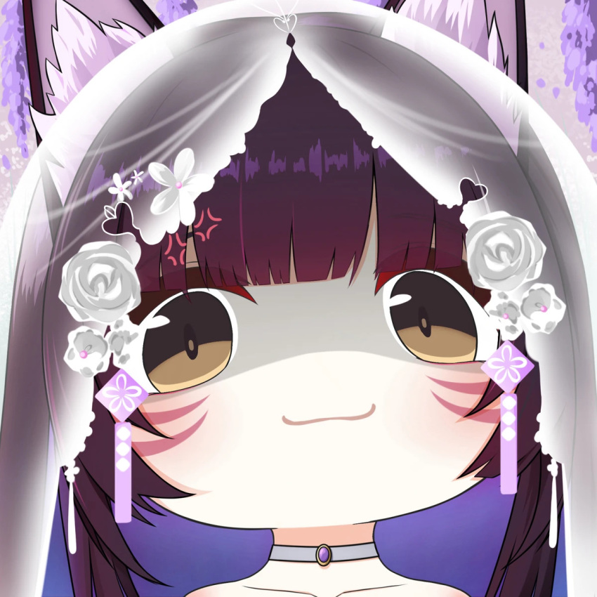 Safebooru - 1girl anger vein animal ears azur lane long hair musashi (azur lane) quancy veil ...