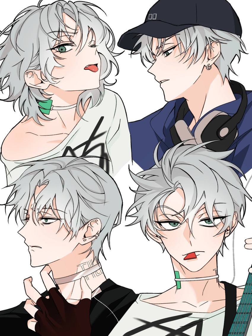 Safebooru - 1boy alien stage baseball cap black hat black shirt blue ...