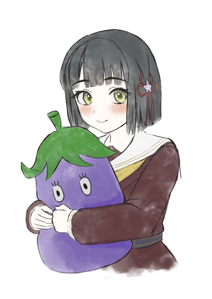 Safebooru - 1girl absurdres black hair blunt bangs blunt ends blush ...