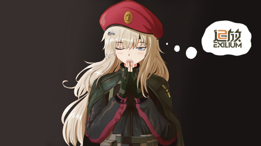 Safebooru - 1girl ak-74m ak74m (girls' frontline) assault rifle belt pouch blonde hair blue eyes ...