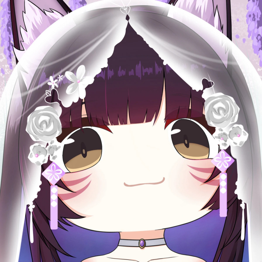 Safebooru - 1girl animal ears azur lane long hair musashi (azur lane) quancy smile veil | 5489729