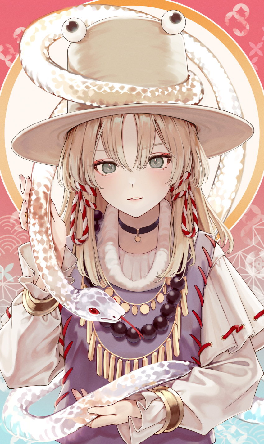 Safebooru - 1girl absurdres black choker blonde hair blue eyes blush chinese zodiac choker ...