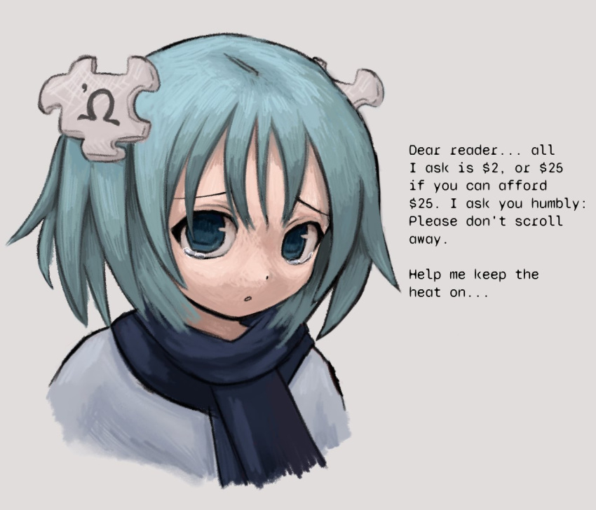 Safebooru 1girl Blue Eyes Blue Hair Blue Scarf Commentary Dot Nose 3227