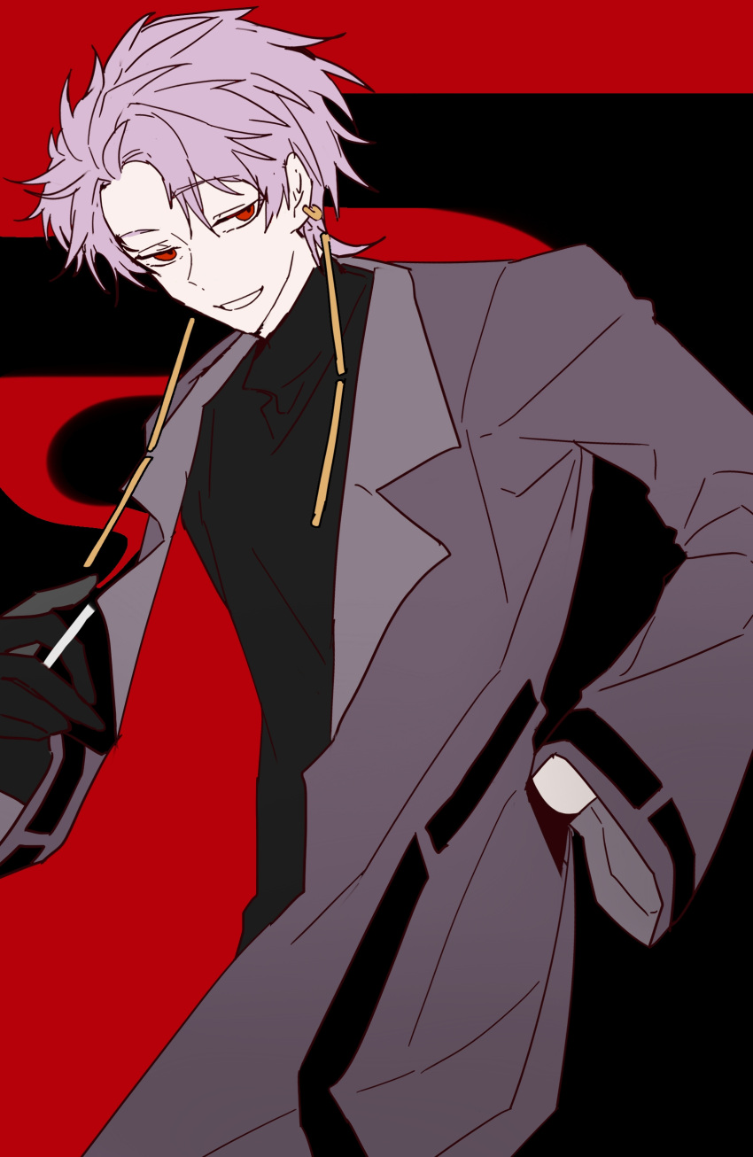 Safebooru - 1boy absurdres belt black belt black gloves black shirt chinese commentary cigarette ...